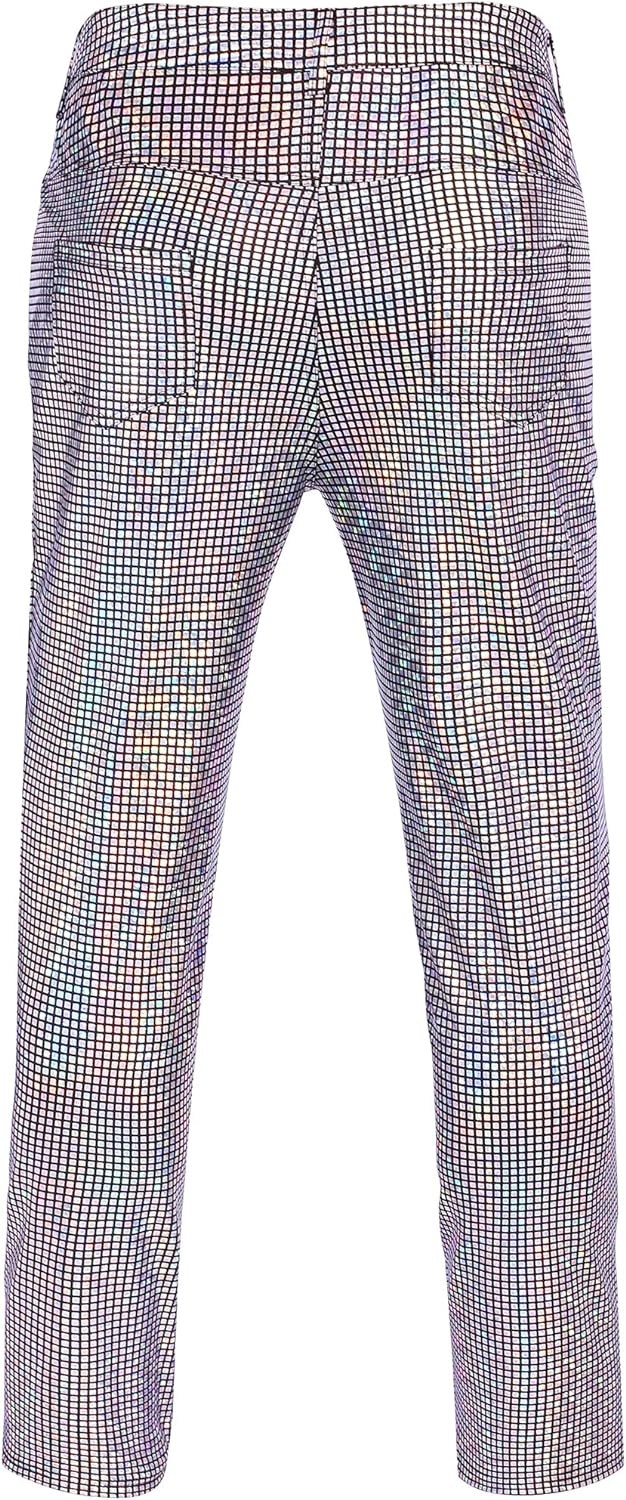 COOFANDY Mens Metallic Shiny Jeans 70‘s Party Dance Disco Nightclub ...