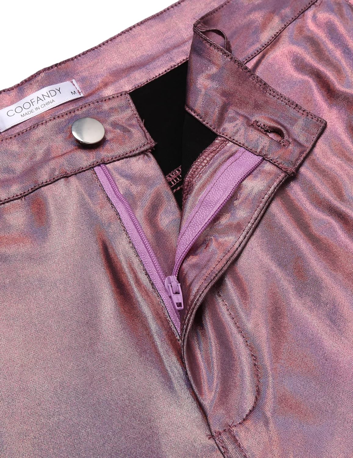 COOFANDY Mens Metallic Shiny Jeans 70‘s Party Dance Disco Nightclub ...
