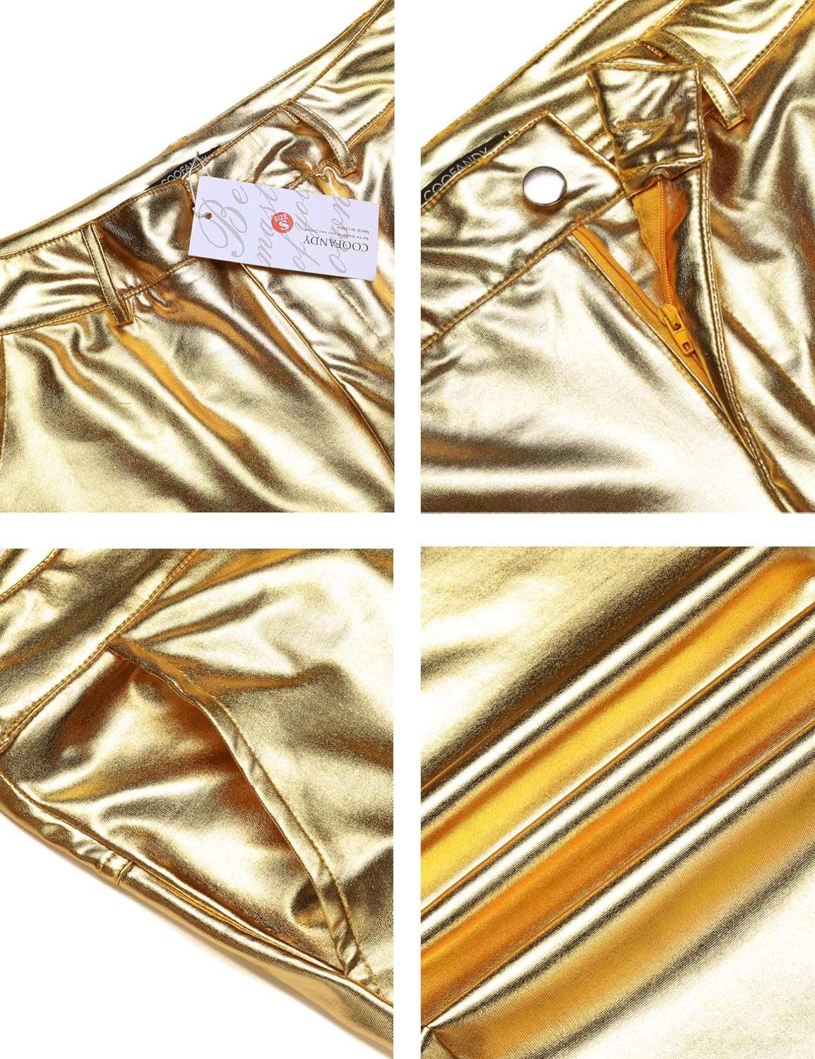 COOFANDY Mens Metallic Shiny Jeans 70‘s Party Dance Disco Nightclub ...