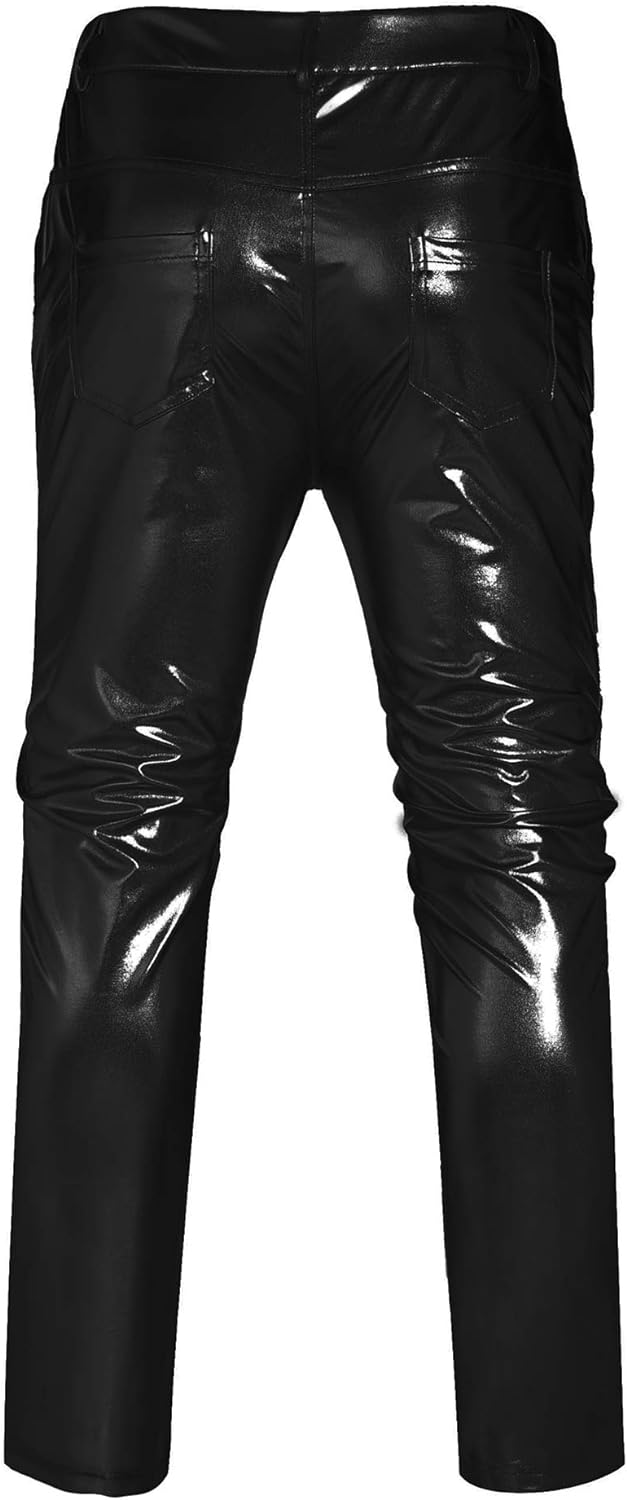 COOFANDY Mens Metallic Shiny Jeans 70‘s Party Dance Disco Nightclub ...