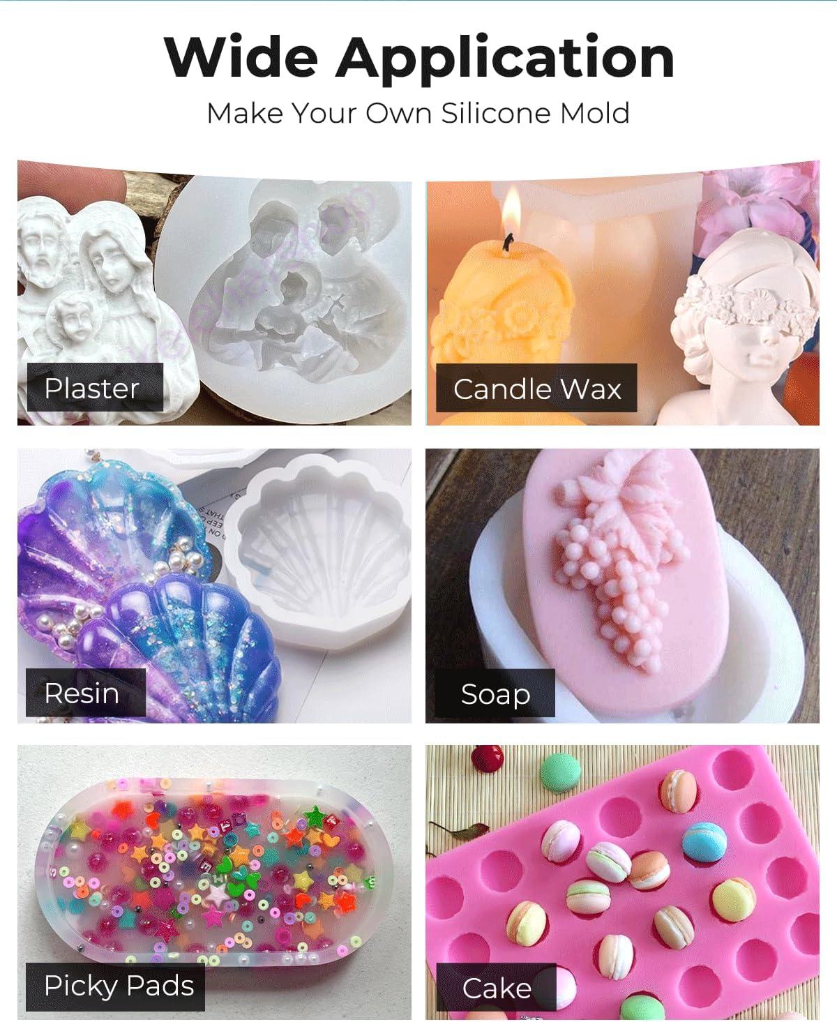 Nicpro 90oz Silicone Mold Making Kit, 15A Platinum Liquid Silicone ...